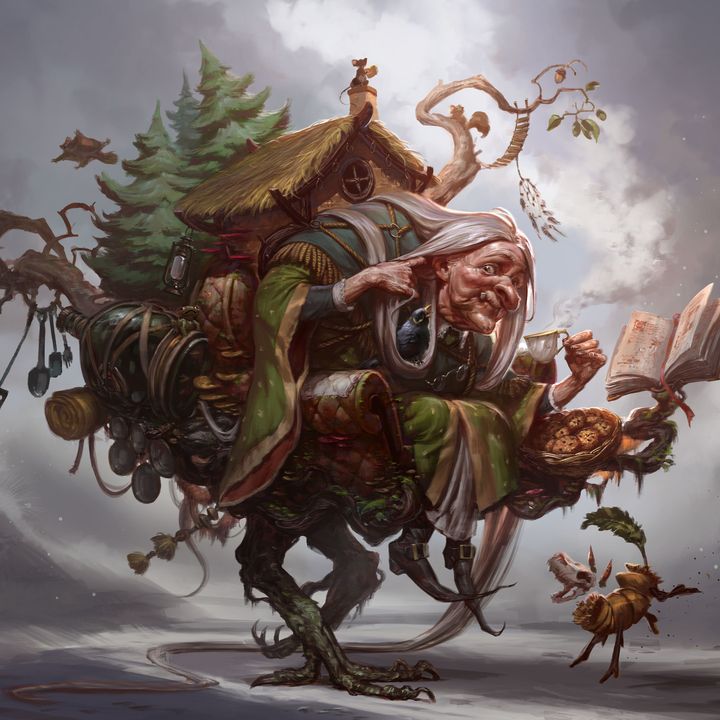 3D Printable Baba Yaga, The Witch Supreme! (Includes 2 5e adv!) by Abyssoul