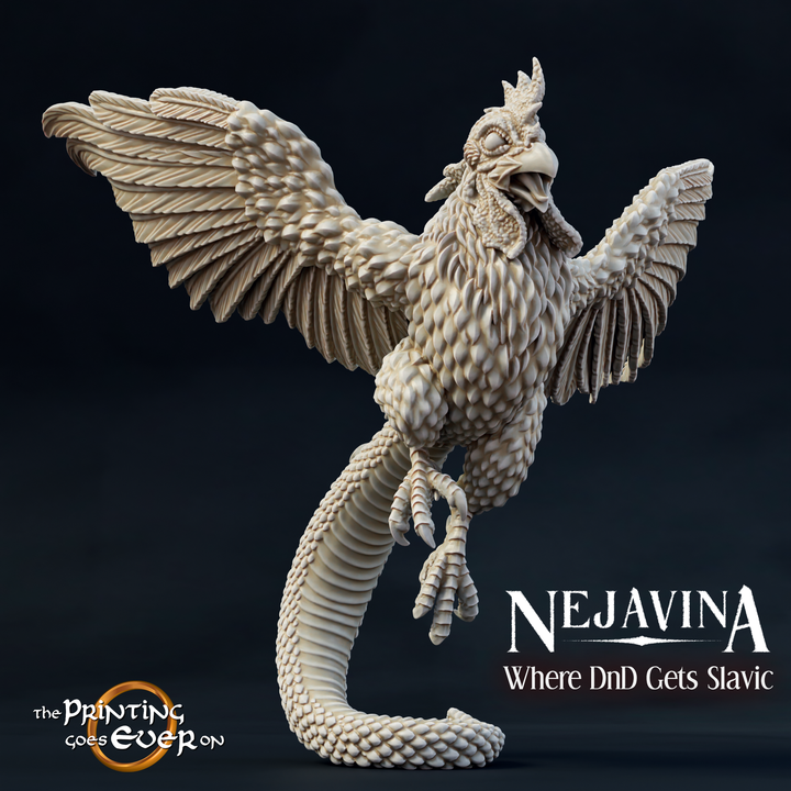 3D Printable Cockatrice - Slavic Rooster-Snake Hybrid - Presupported by ...