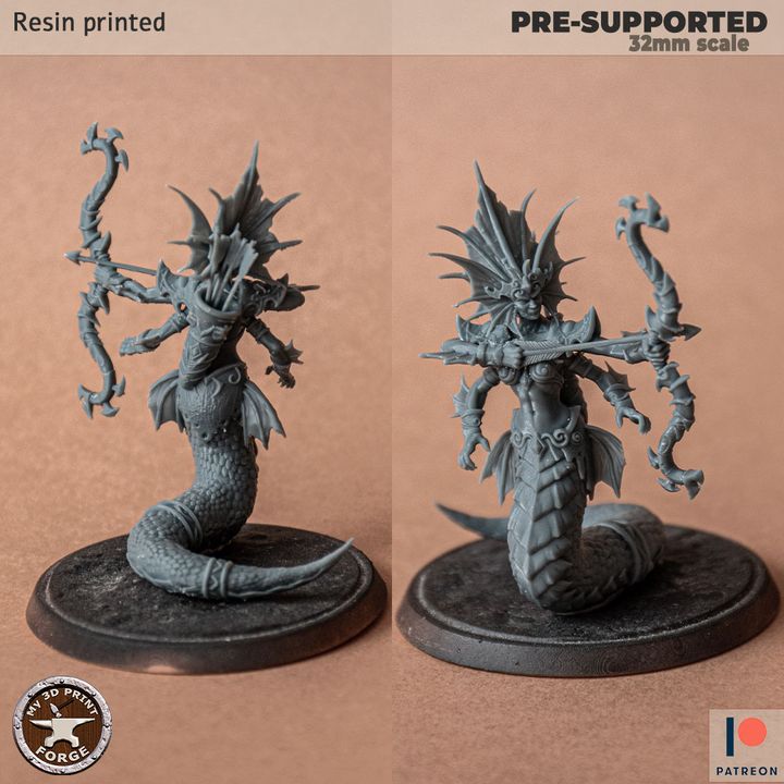 3D Printable Naga Sea Witch Attack by My3DPrintForge