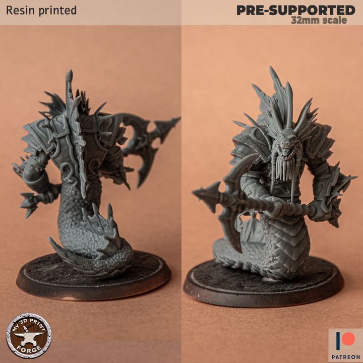 3D Printable Naga Guard Attack by My3DPrintForge