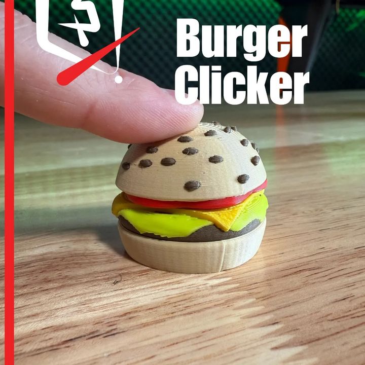 3D Printable Burger Clicker by Plastic 3d