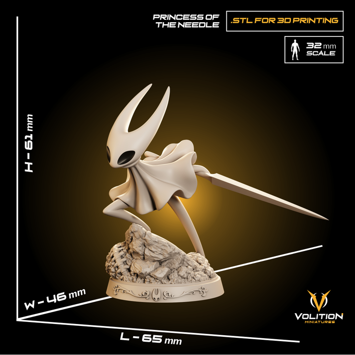 3D Printable Princess of the Needle | For Board Game | Pre-supported by ...