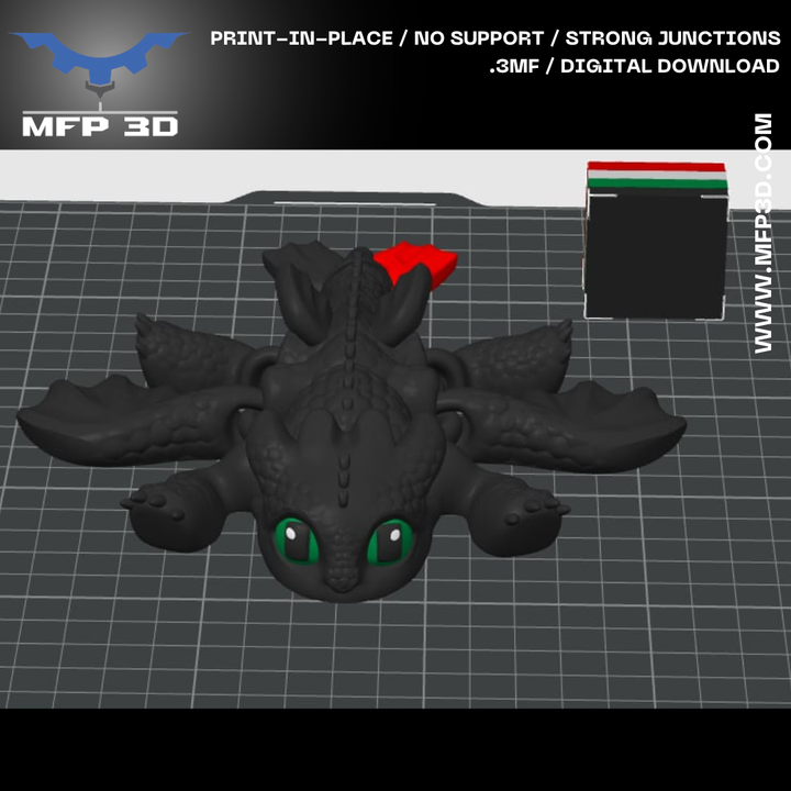 3D Printable ARTICULATED TOOTHLESS NIGHT FURY MFP3D -NO SUPPORT - PRINT ...
