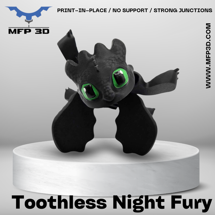 3D Printable ARTICULATED TOOTHLESS NIGHT FURY MFP3D -NO SUPPORT - PRINT ...