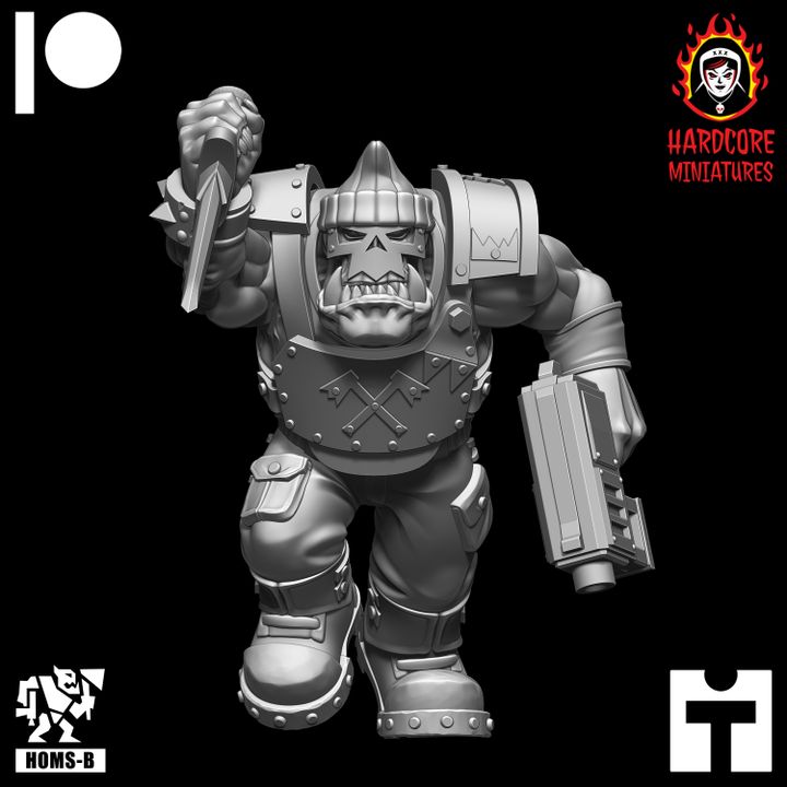 3D Printable Kommando Orcs Heads in Hats 2 by Hardcore Miniatures