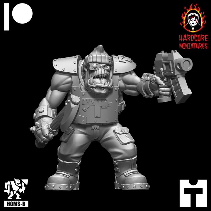 3D Printable Kommando Orcs Heads in Hats 2 by Hardcore Miniatures