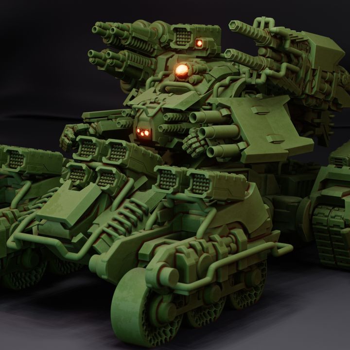 3D Printable Ares walker tank super heavy mech by Crimson Steel Mechworks
