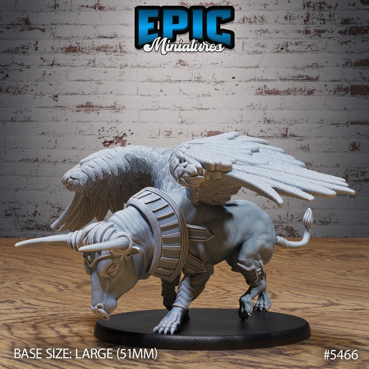 3D Printable Winged Red Bull Beast Set / Minotaur Animal / Taurus ...