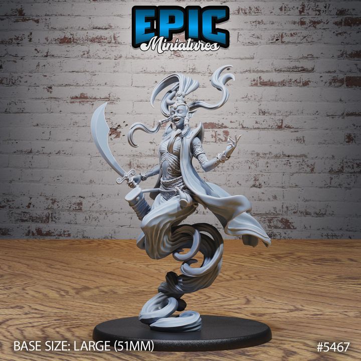 3D Printable Djinni Female / Lamp Genie / Air Elemental / Oriental ...