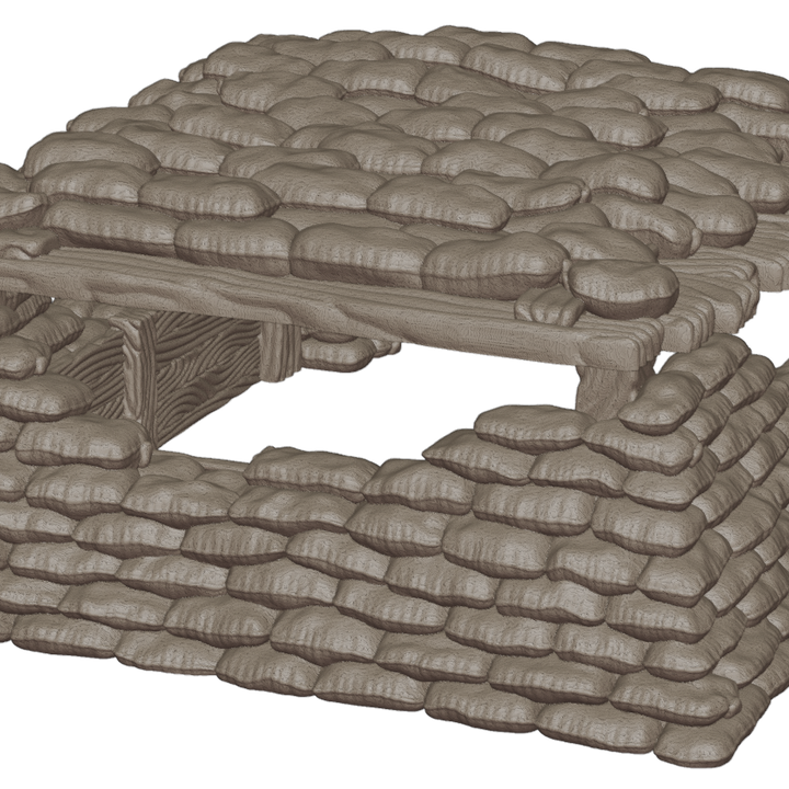 3D Printable Sandbag Bunker by Dani Amengual