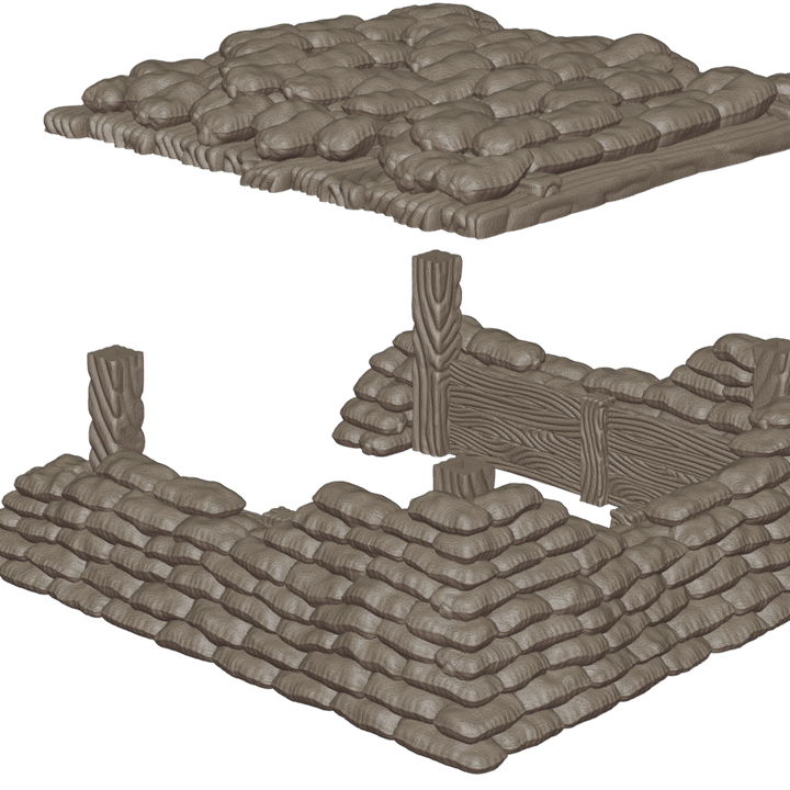 3D Printable Sandbag Bunker by Dani Amengual