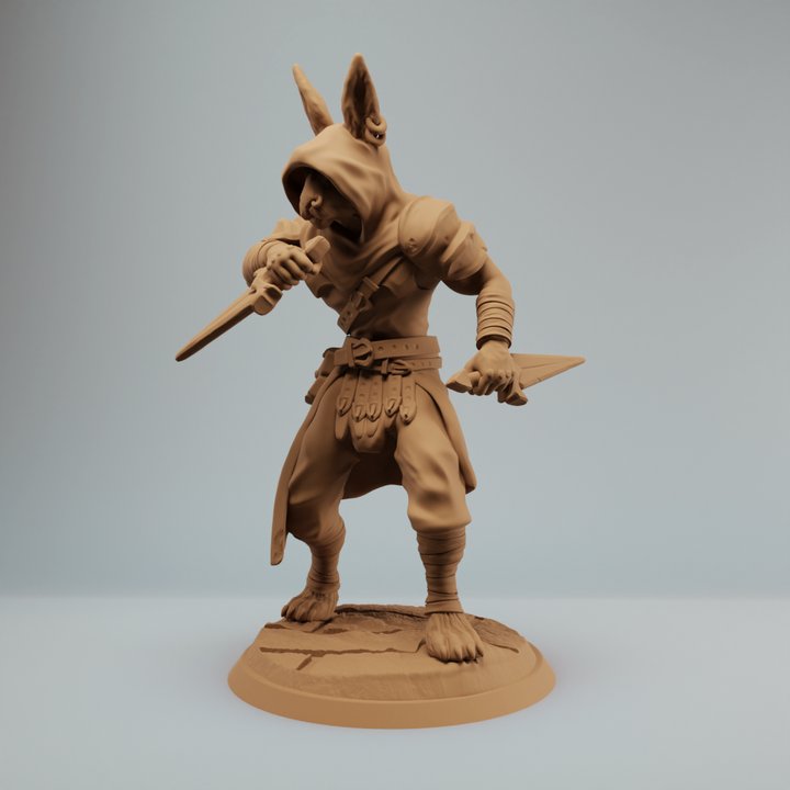 3D Printable Harengon Rabbit Folk Rogue Assassin - Pre supported by ...
