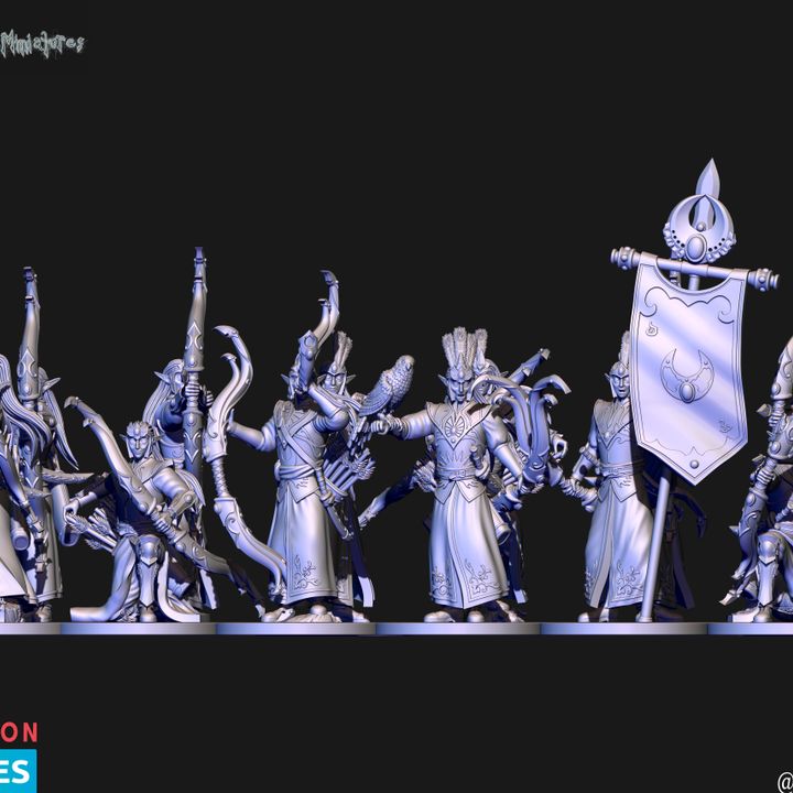 3D Printable High Elves Archers unit + Lion order upgrades (elf) by ...