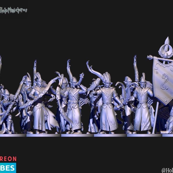 3D Printable High Elves Archers unit + Lion order upgrades (elf) by ...