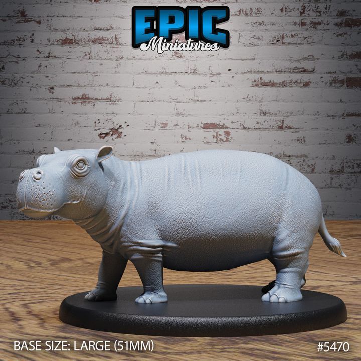 3D Printable Hippo / River Hippopotamus / Wild Animal Beast / Mammal ...