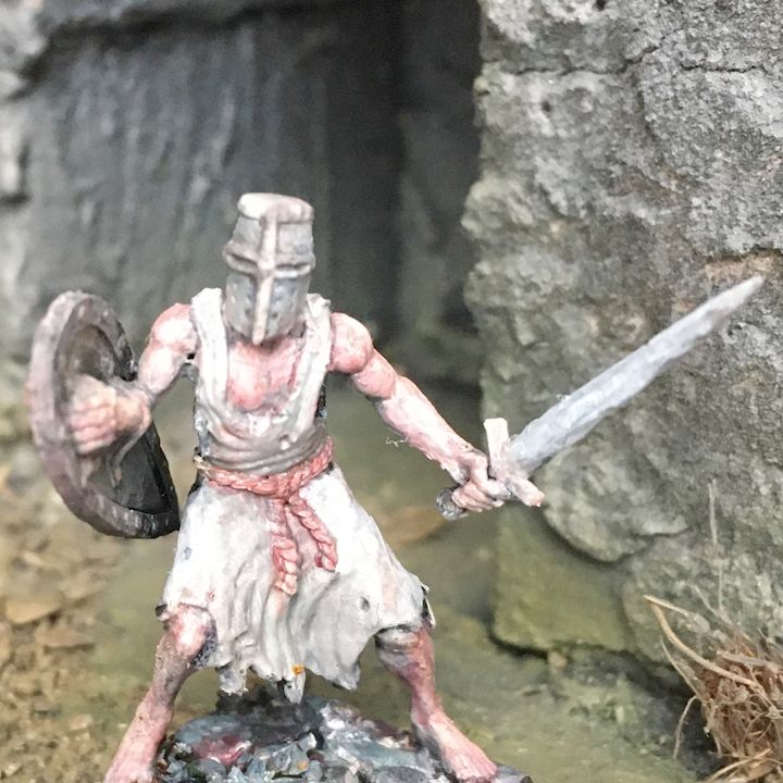 3D Printable posable 28mm running knight miniature by Mini Minion Maker