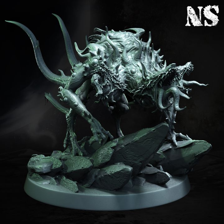 3D Printable Mh'ithrha and Hounds of Tindalos by NS Miniatures