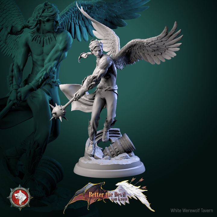 3D Printable Angel soldiers set, 3 miniatures 32mm pre-supported by ...