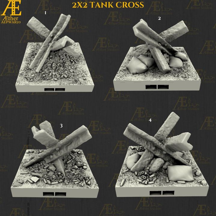 3D Printable AEPWAR20 - Tank Traps by Aether Studios