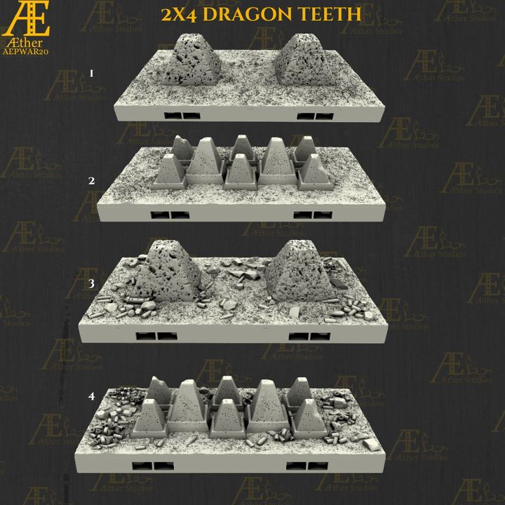 3D Printable AEPWAR20 - Tank Traps by Aether Studios