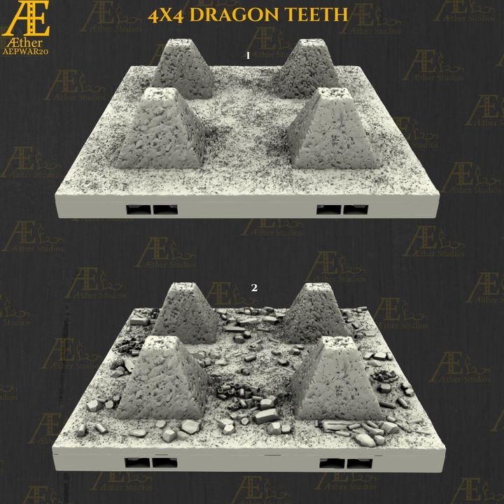 3D Printable AEPWAR20 - Tank Traps by Aether Studios
