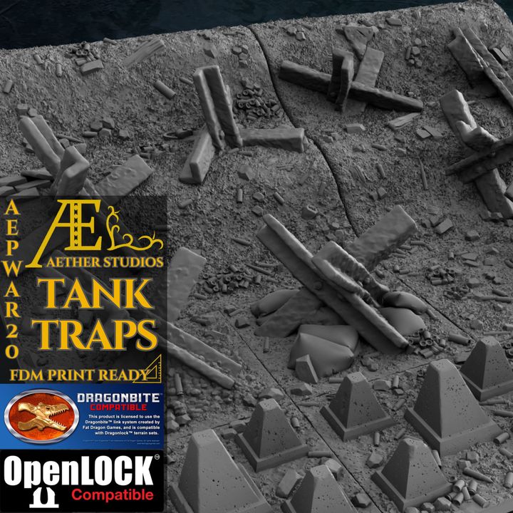 3D Printable AEPWAR20 - Tank Traps by Aether Studios