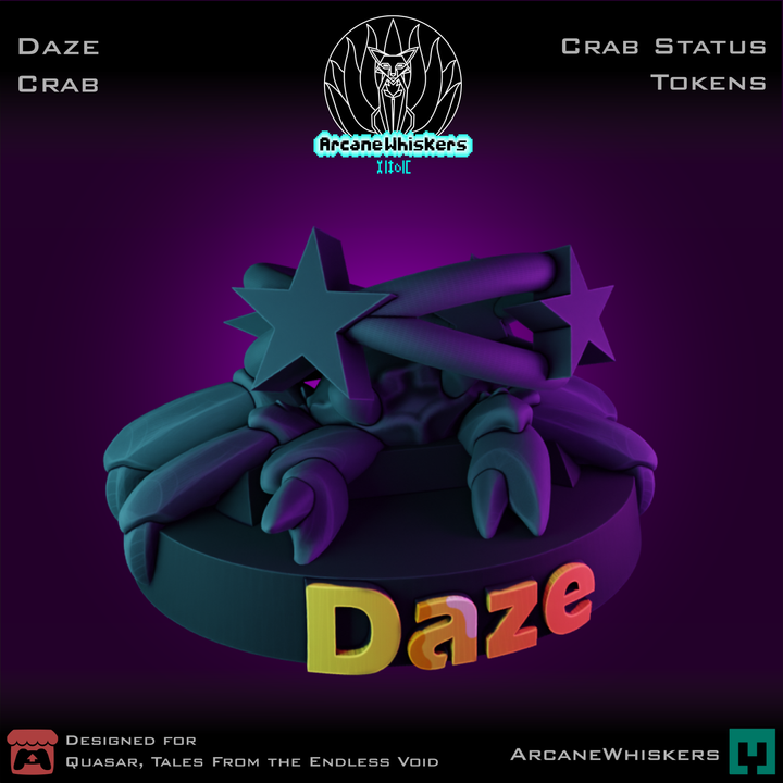 3D Printable Daze and Take cover, Crab Status Tokens by Arcane Whiskers
