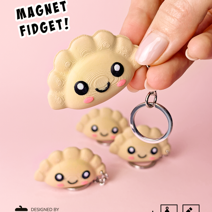 3D Printable Cute Dumplings Pierogi 🥟 Fidget Keychain Magnet, Super Toy ...
