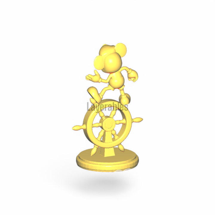 3D Printable Mickey Mouse STL File – Steamboat Willie 3D Print ...