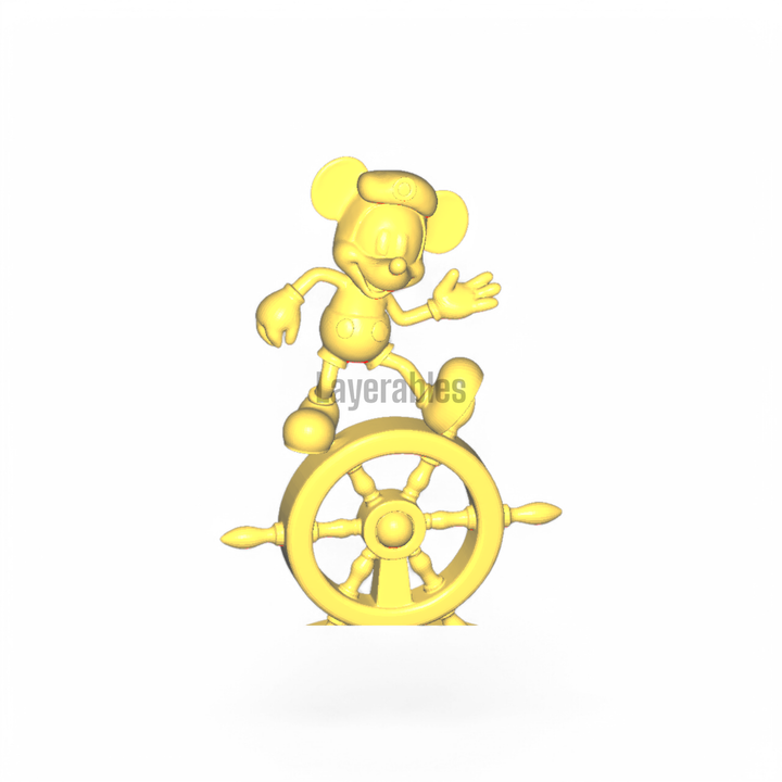 3D Printable Mickey Mouse STL File – Steamboat Willie 3D Print ...