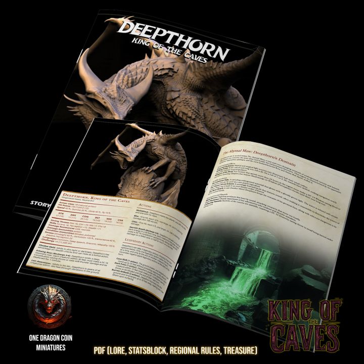 3D Printable Deepthorn Dragon - PDF by One Dragon Coin Miniatures