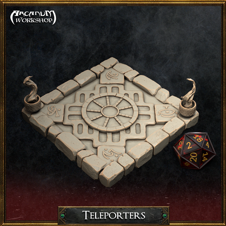 3D Printable Teleporters X2 (terrain) by Arcanum Workshop