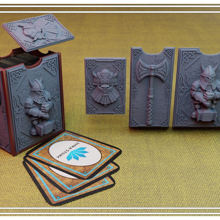 3D Printable Dwarf card holder by Crosslances