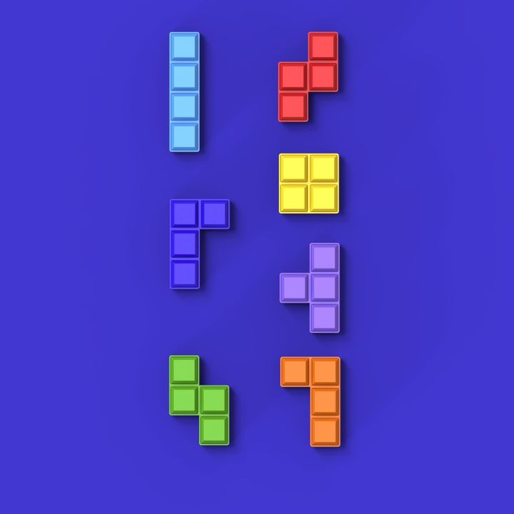 3D Printable Tetris Blocks Fidget Clicker - Keychain by Clickify 3D