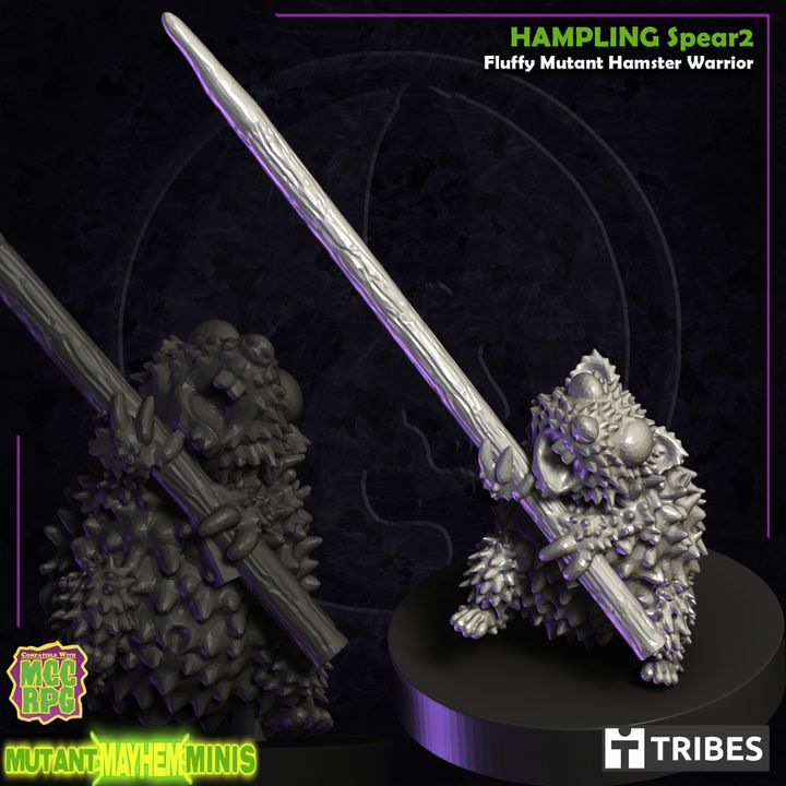 3D Printable HAMPLING SPEAR 2 – Fluffy Mutant Hamster Warrior by Dark ...