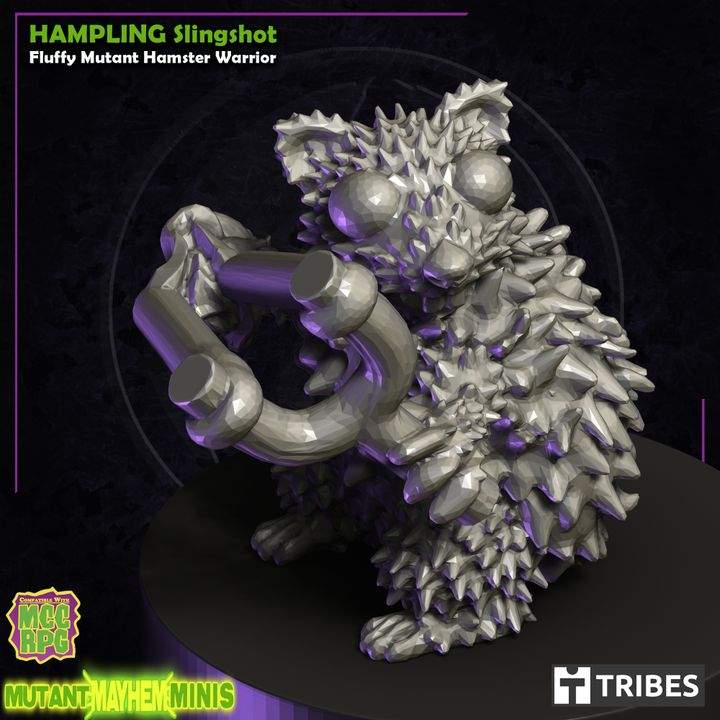 3D Printable HAMPLING Slingshot – Fluffy Mutant Hamster Warrior by Dark ...