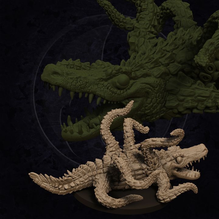 3D Printable OCTO-GATOR: RPG Post-apocalypse Mutant Monster by Dark ...