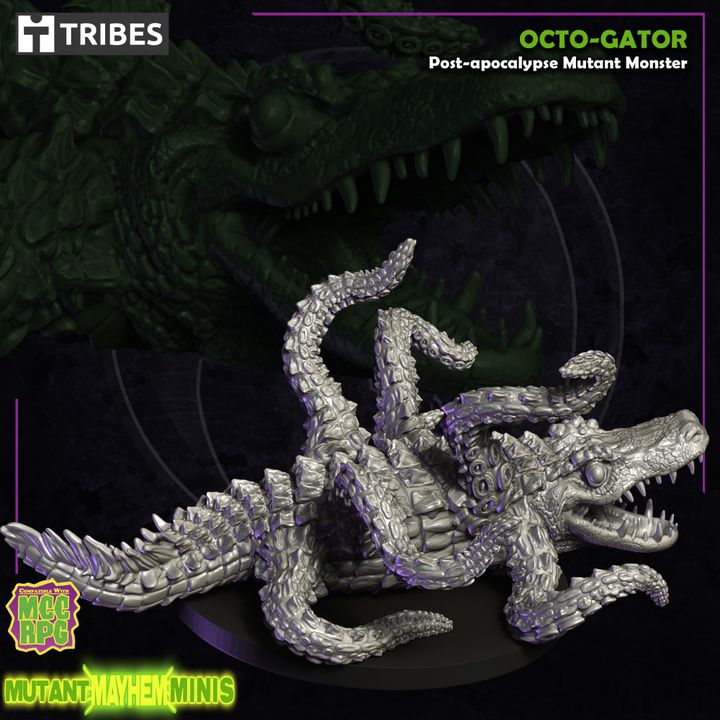3D Printable OCTO-GATOR: RPG Post-apocalypse Mutant Monster by Dark ...