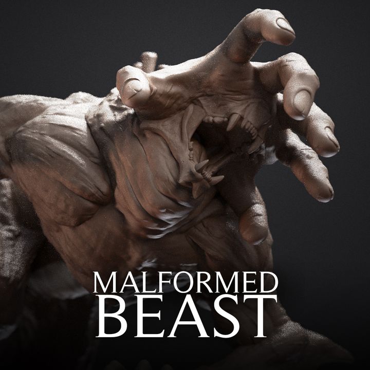 3D Printable Malformed Beast by Comet Lord Miniatures