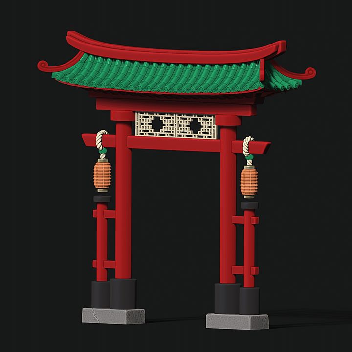 3D Printable Eastern Arch/Gate/Pailou/Tori - The Jade Empire - 28/32mm ...