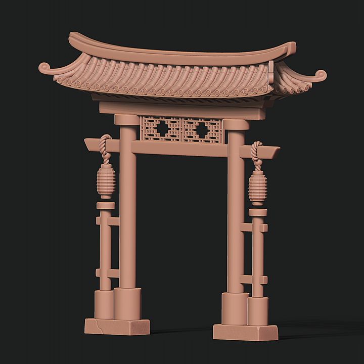 3D Printable Eastern Arch/Gate/Pailou/Tori - The Jade Empire - 28/32mm ...