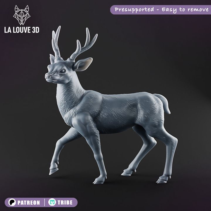 3D Printable 2 deers by La Louve 3D