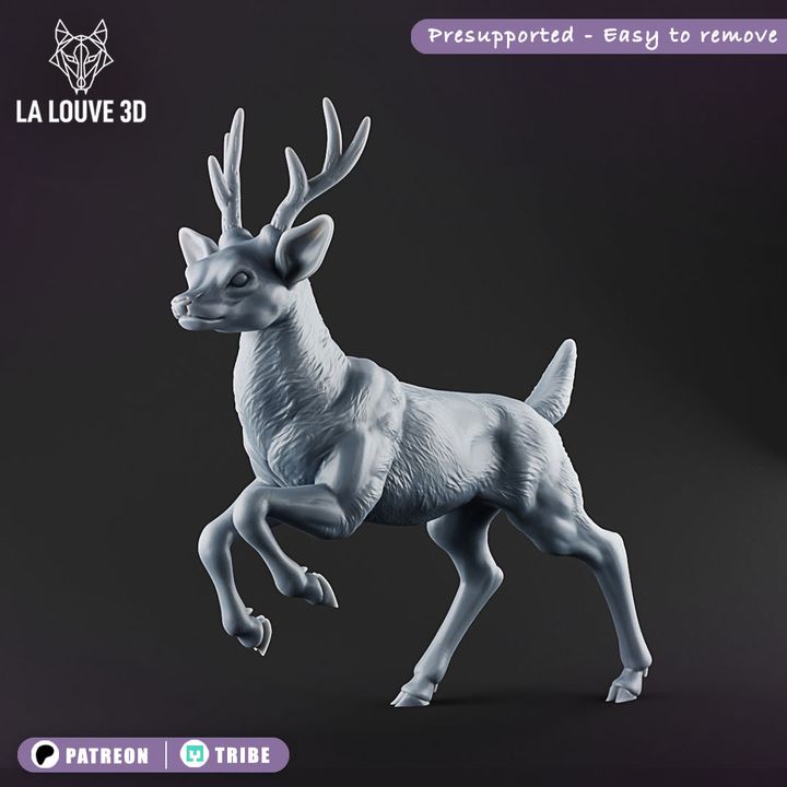 3D Printable 2 deers by La Louve 3D