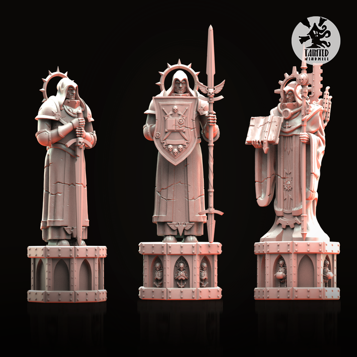 3D Printable Gothic Statues Set 3 by Tainted Windmill