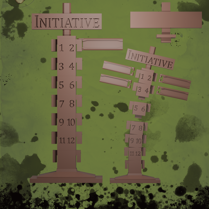 3D Printable Initiative Tracker Post by GrumpyJester Finds