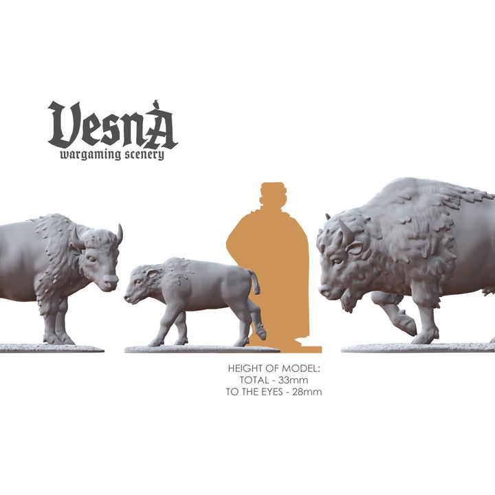 3D Printable AMERICAN BISON PACK by VESNA SCULPTS