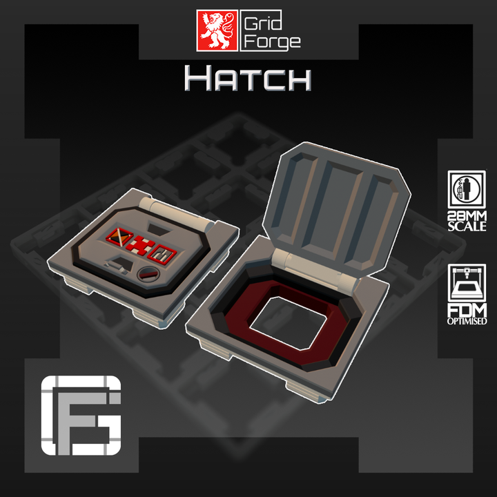 3D Printable GridForge - Hatch by 2nd Dynasty