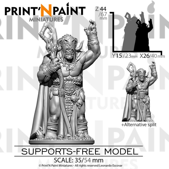 3D Printable Necromancer Orc - Support Free by Leonardo Escovar