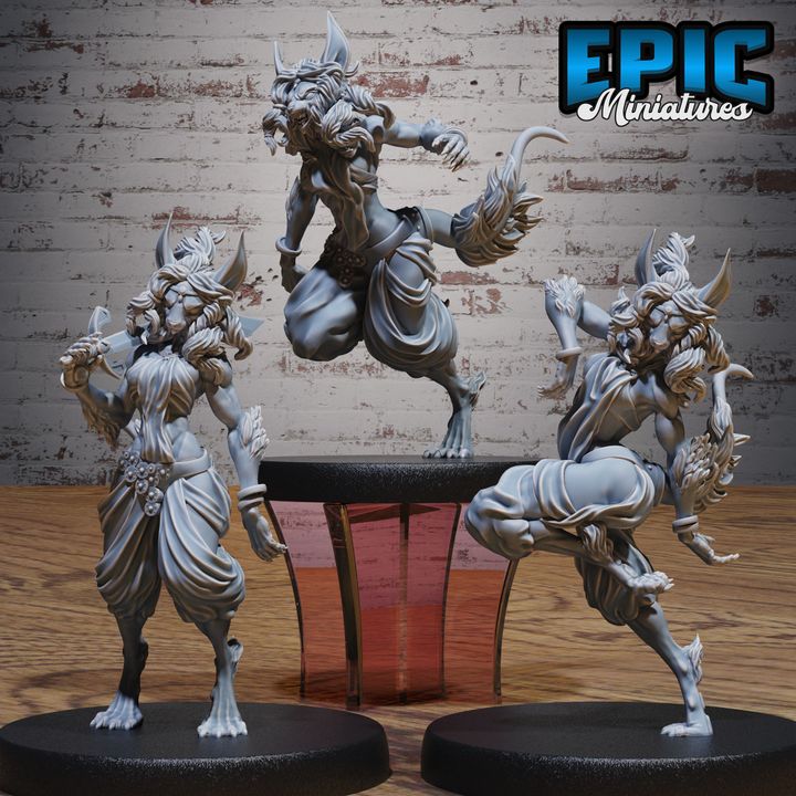 3D Printable Lynx Folk Dancer Set / Humanoid Wild Cat Fighter ...