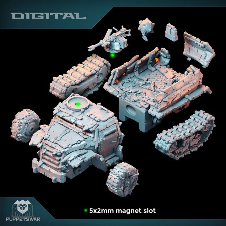 3D Printable Orc War Truck v2 by Puppetswar Miniatures